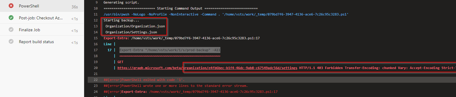 403 Forbidden when used in PowerShell Core 7.3.7 (Azure DevOps pipeline) · Issue #57 · microsoft ...
