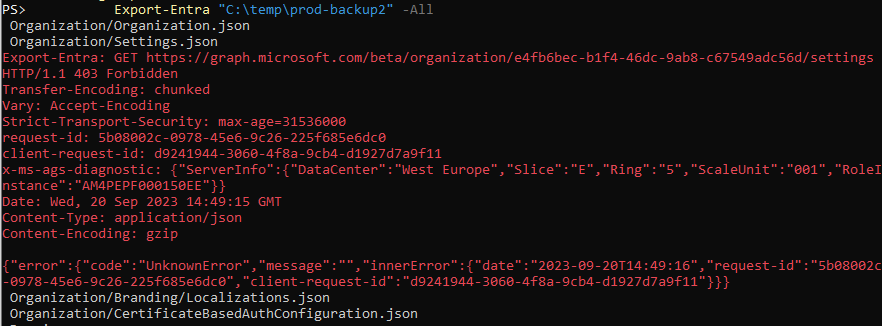 403 Forbidden when used in PowerShell Core 7.3.7 (Azure DevOps pipeline) · Issue #57 · microsoft ...