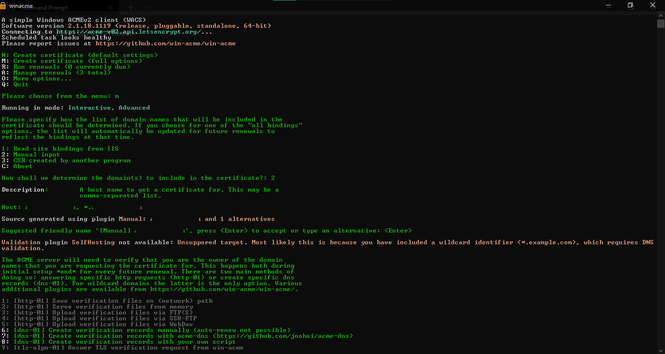 [win Acme] Wildcard Certificate Root Uri Of The Acme Dns Service For Cloudflare · Issue 1935