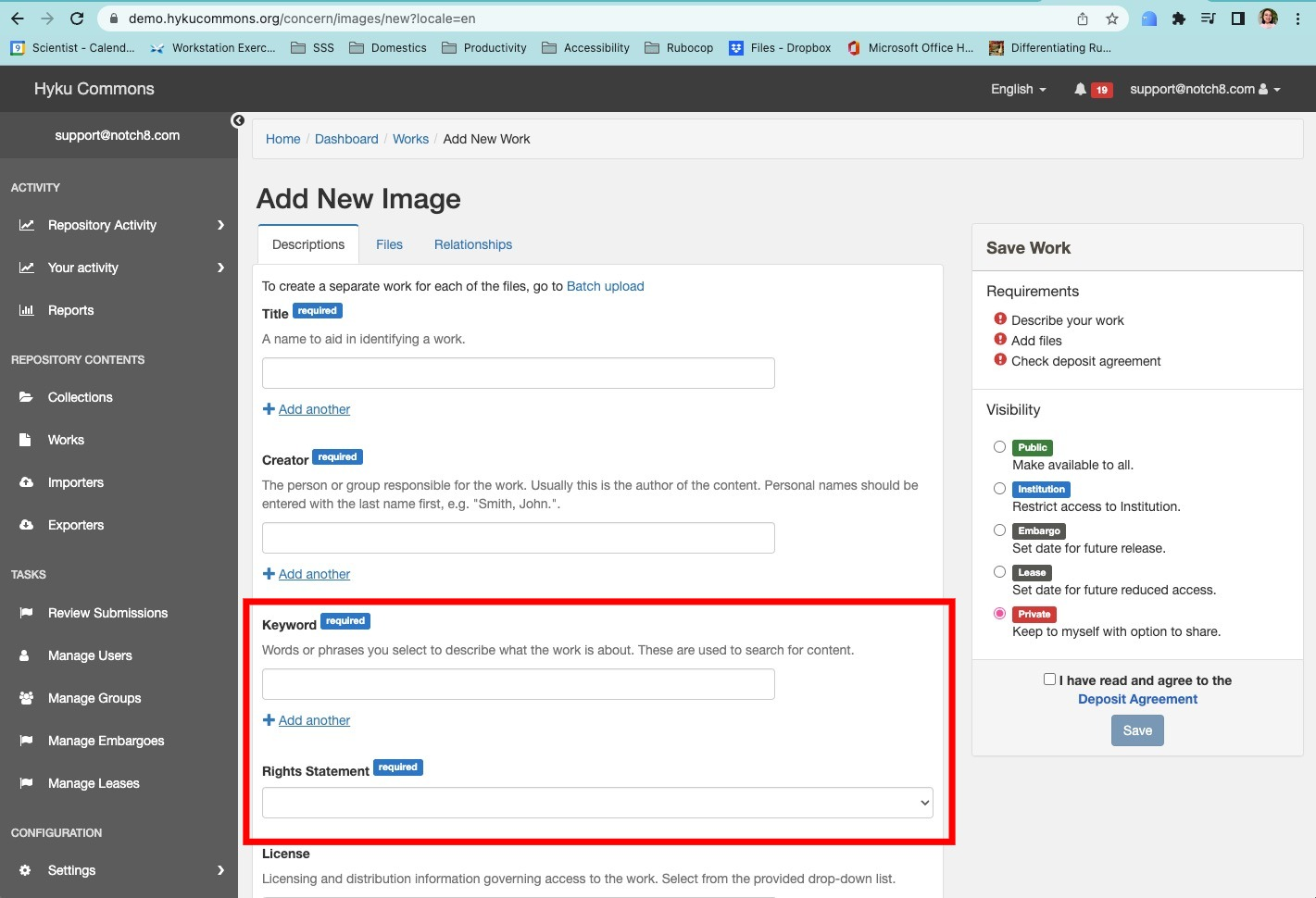 Work upload: Keyword and Rights Statement are flipped in metadata elements order · Issue #294 ...