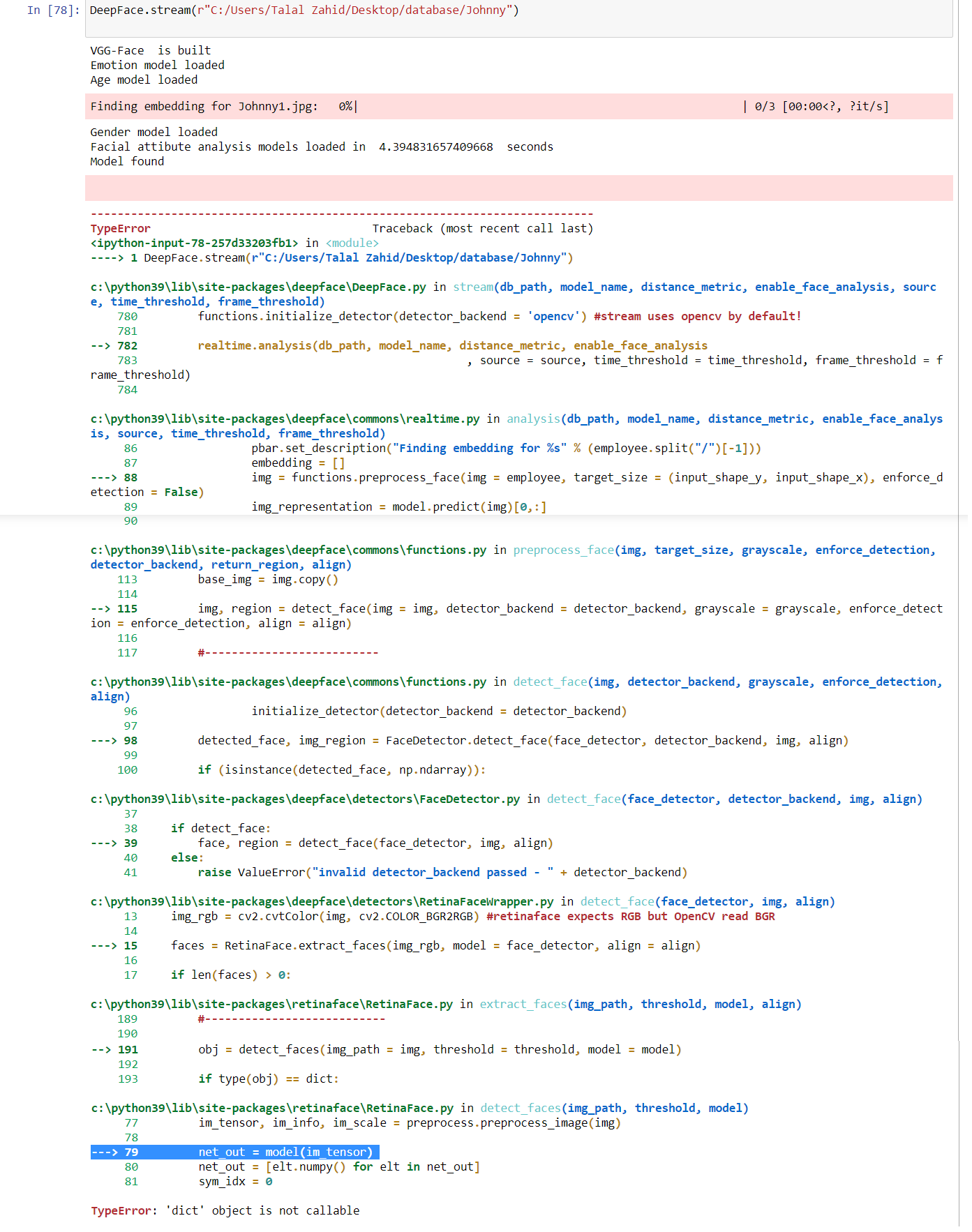 Deepface Stream Not Working · Issue 259 · Serengil Deepface · Github
