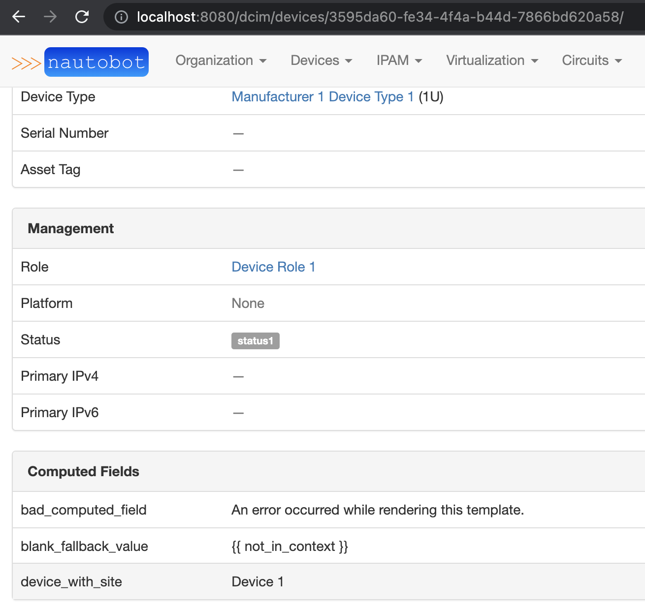 Computed Fields: Returning template if variable doesn't exist. · Issue #1086 · nautobot/nautobot ...