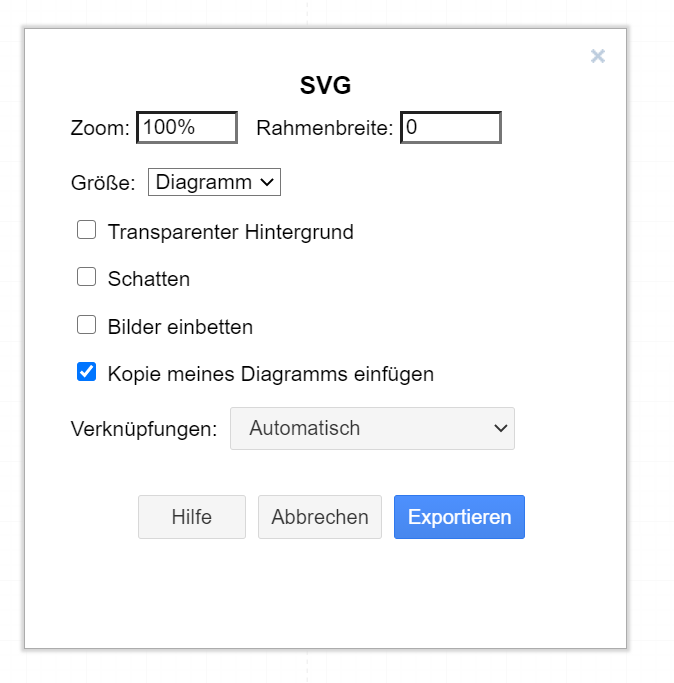 Feature Request: Configuring parameters for svg export in embed mode ...