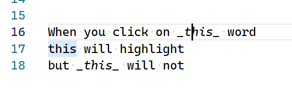 Markdown Underscores Prevent Word Highlighting · Issue 119959 · Microsoftvscode · Github