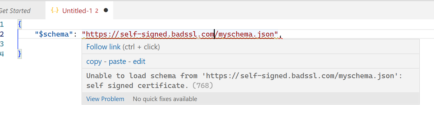 JSON Schema Validation Https Failed Without Details 768 Issue 127769 Microsoft vscode 