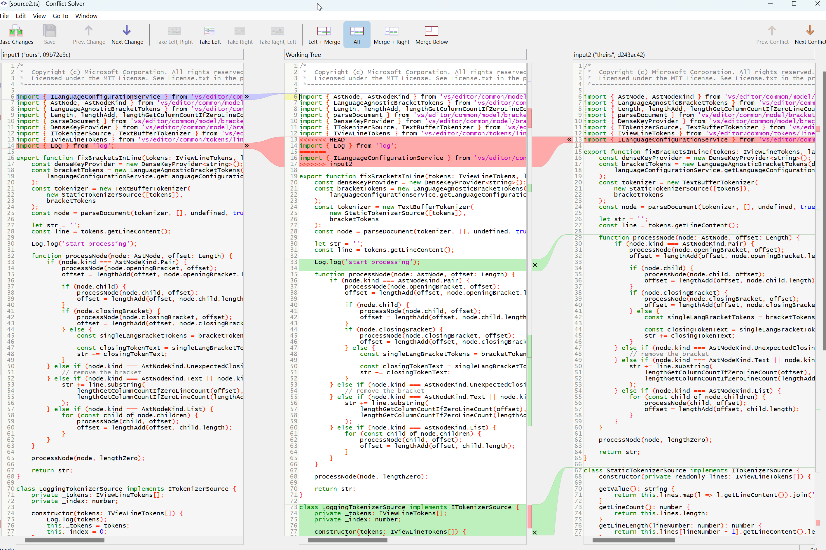 Merge editor: show a diff for when a change is accepted · Issue #150816 ...