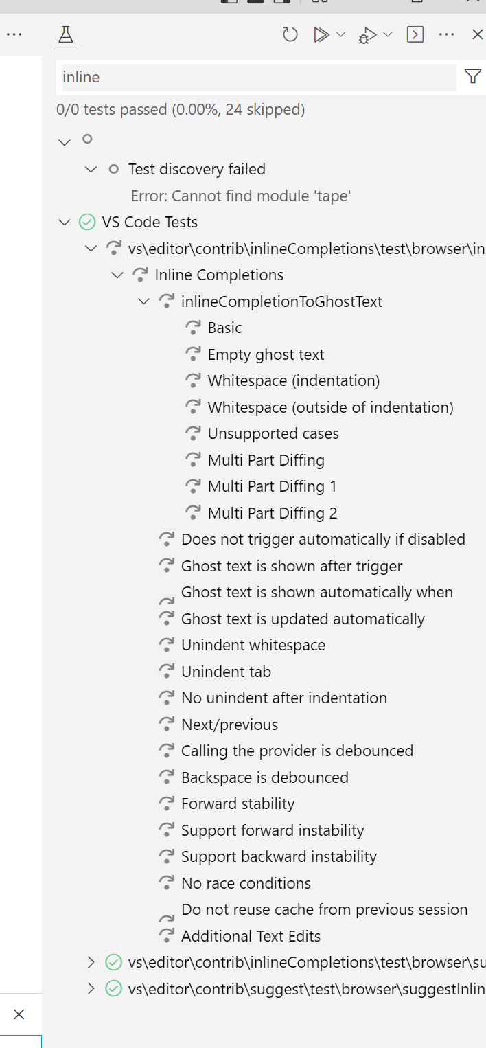 Running Single Tests Doesn't Work · Issue #153290 · microsoft/vscode ...
