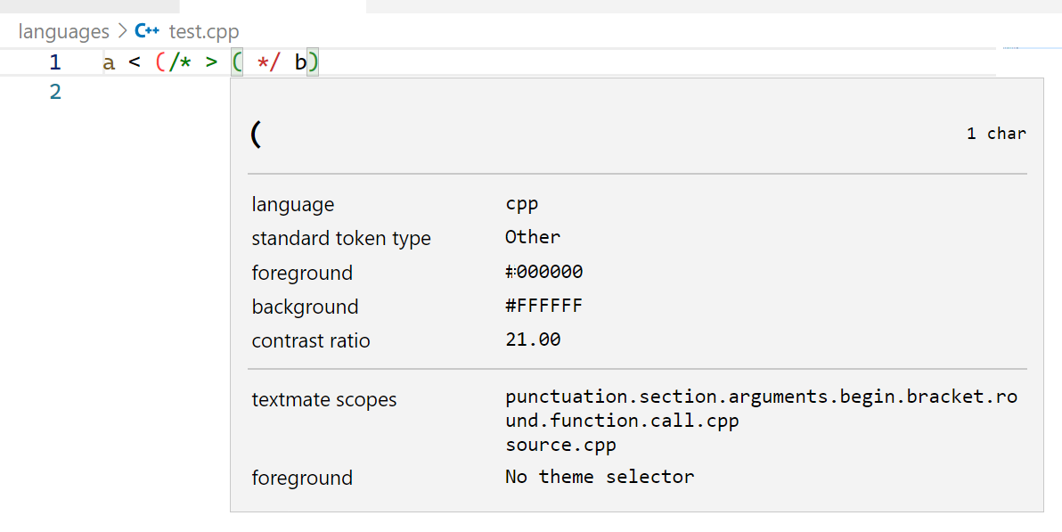 Wrong bracket matching case where ` ` in inline-comment · Issue #153134 ...