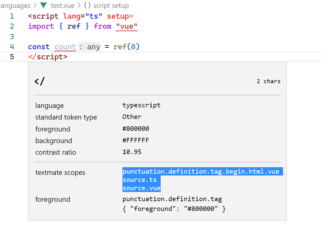 [BUG] Bracket Pair Colorization with Vue 3 (setup) · Issue #156168 · microsoft/vscode · GitHub