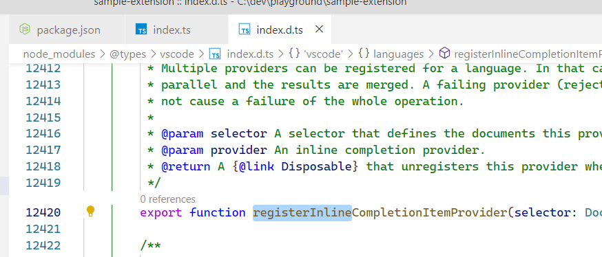 InlineCompletion examples not working · Issue #156393 · microsoft/vscode · GitHub