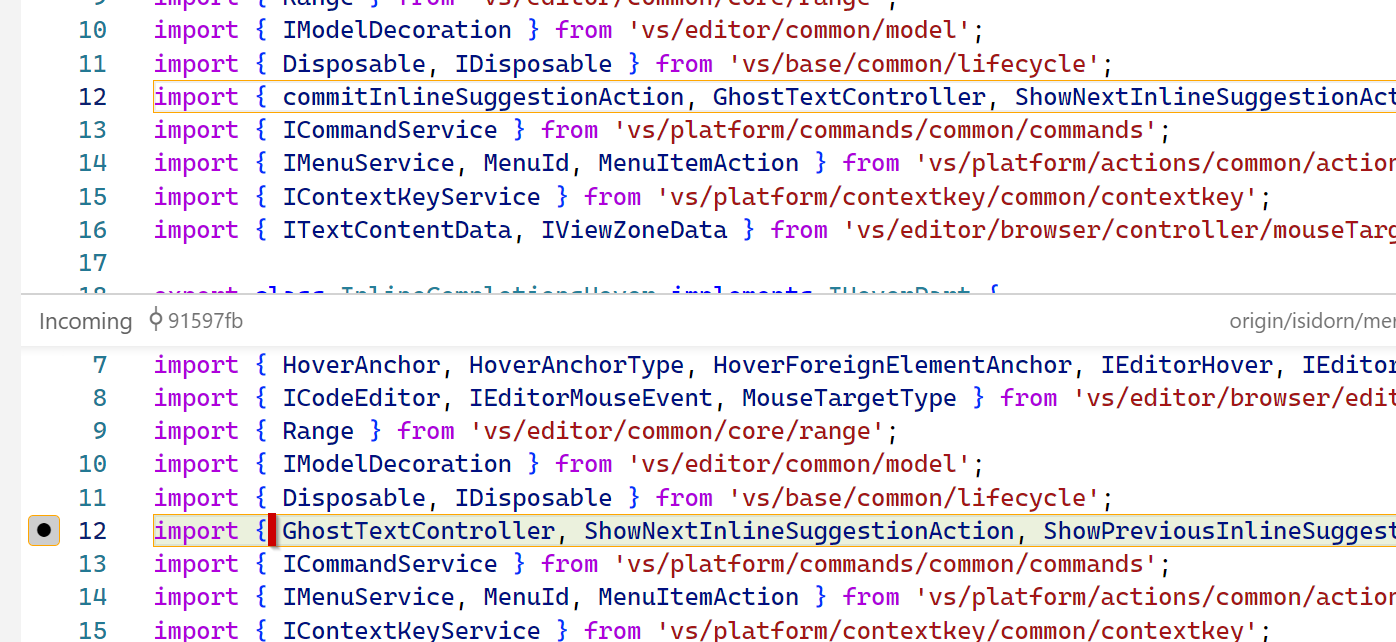 Merge Editor Show Zero Length Deletions · Issue 160995 · Microsoft Vscode · Github