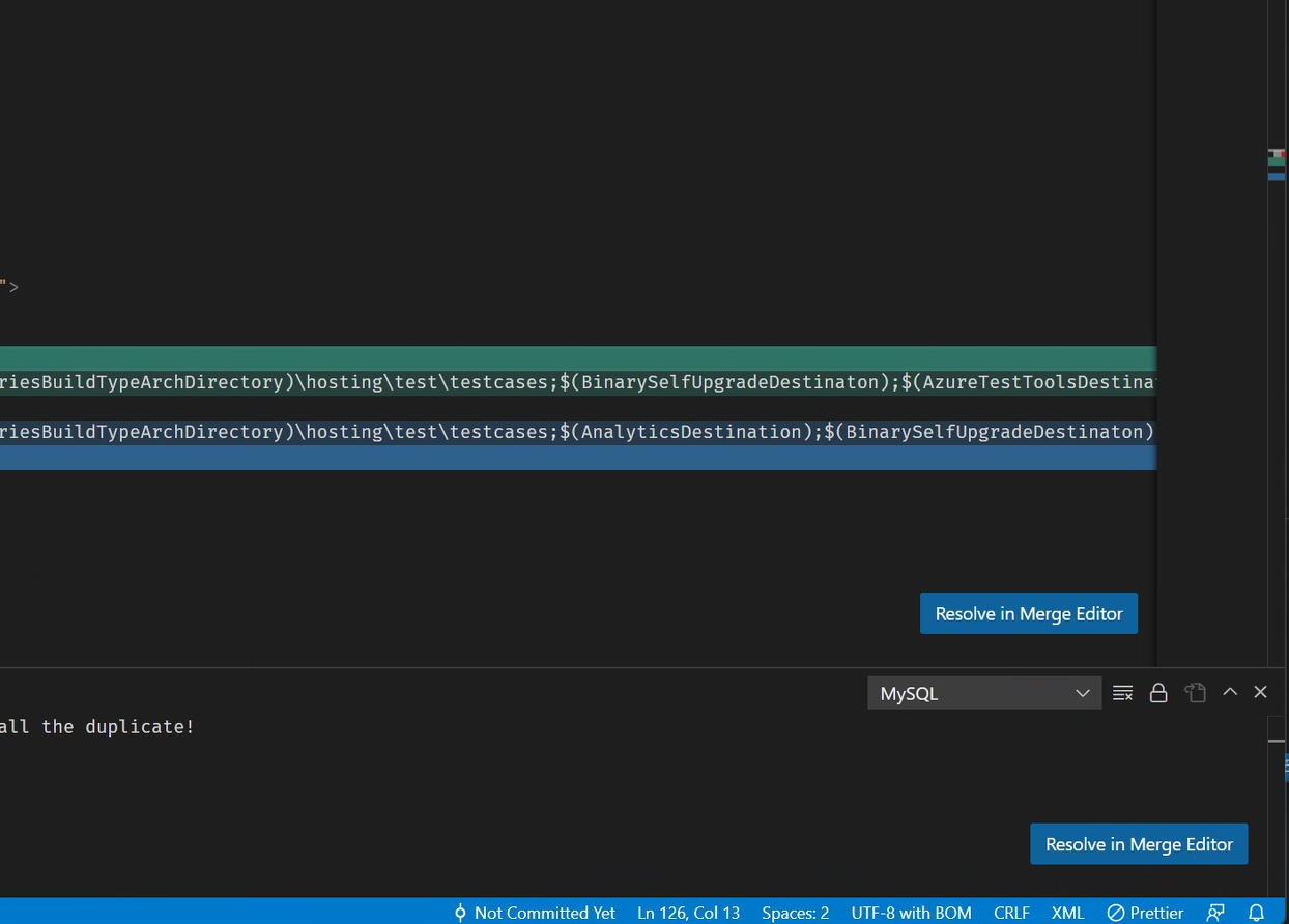Resolve in Merge Editor is Shown in Output Panel · Issue #163922 · microsoft/vscode · GitHub
