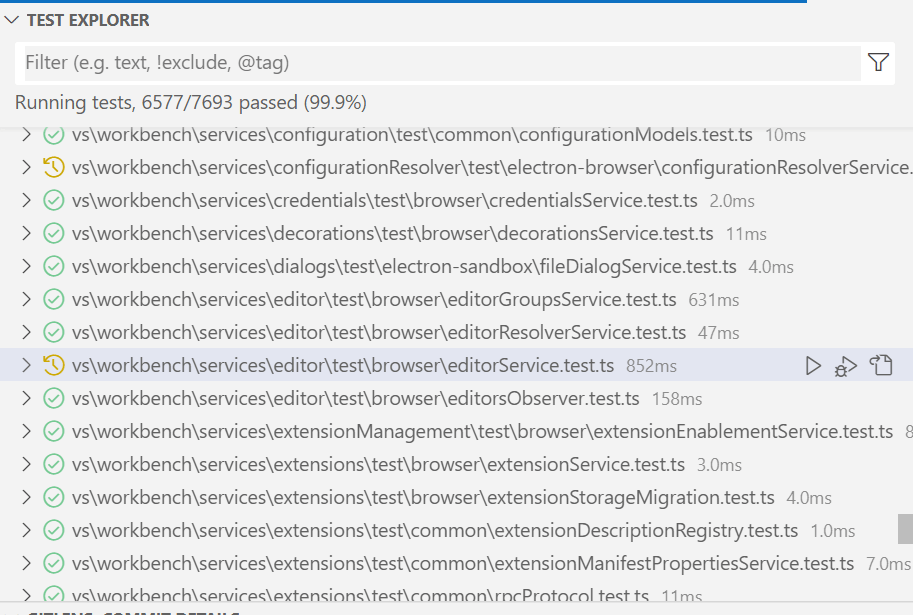 Test Explorer: 0/0 tests passed after running all tests · Issue #173014 ...