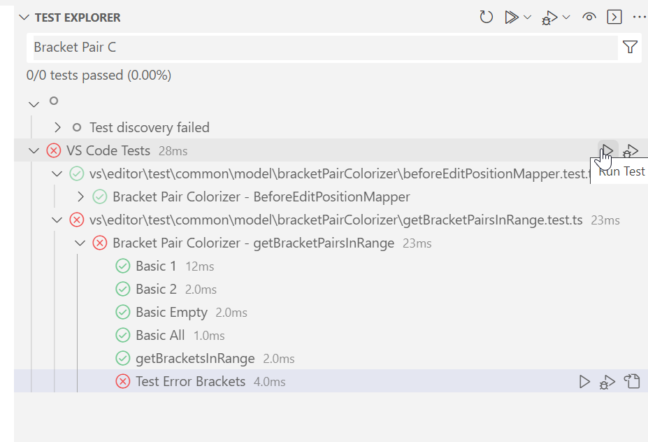 Test Explorer: "Run Test" ignores Filter · Issue #173017 · microsoft ...