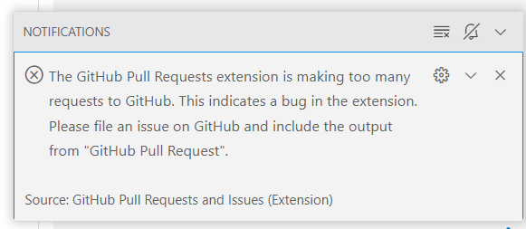 Broken: verify that you never see a notification that says "The PR ...