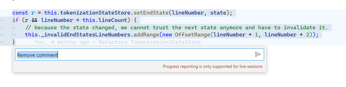 Inline Chat Does Not Work In Accessibility Mode: Progress Reporting is Only Supported For Live ...