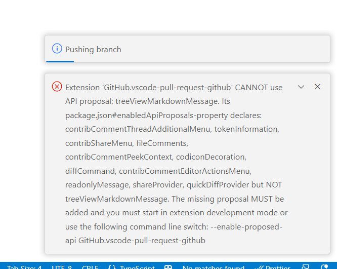 GitHub Pull Request Extension Error Message · Issue #189461 · microsoft ...
