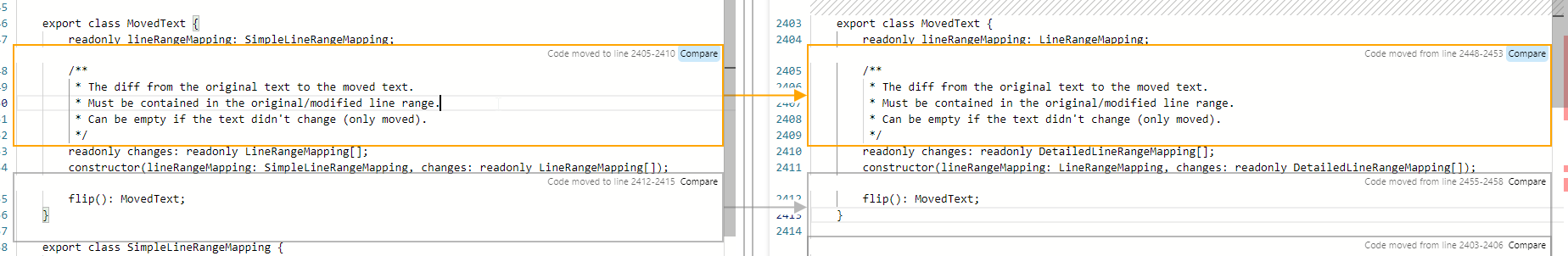 Moved Code Should Scan Previous/Next Lines · Issue #191983 · microsoft/vscode · GitHub