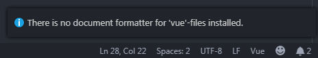 No document formatter for VS Code version 1.28 · Issue #928 · vuejs/vetur · GitHub
