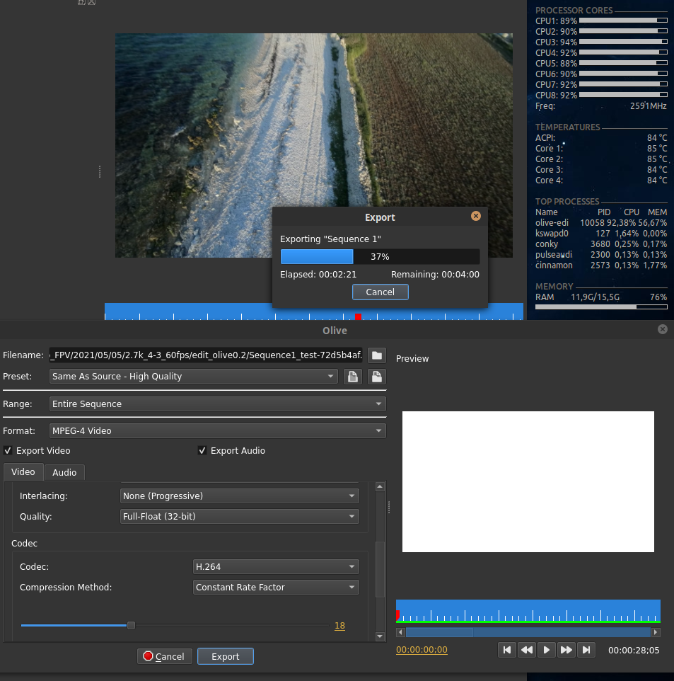 [EXPORT] Extremely high memory usage and extremely long ETA · Issue #1612 · olive-editor/olive ...