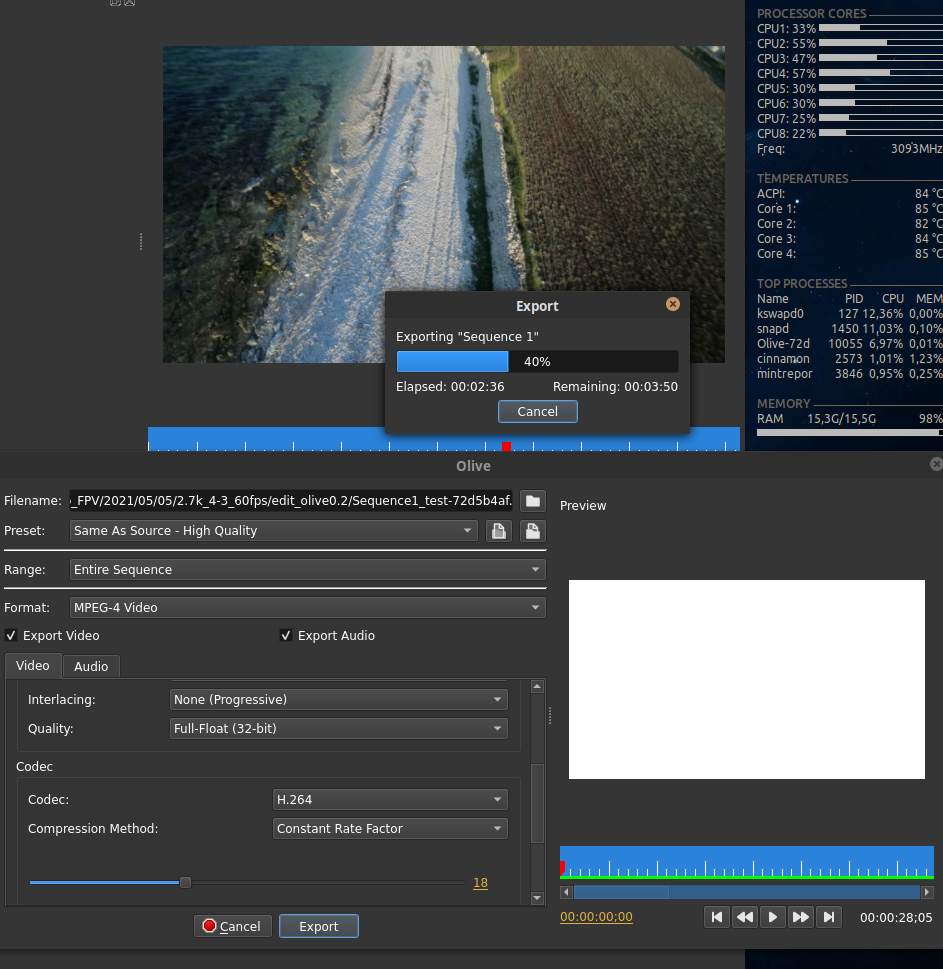 [EXPORT] Extremely high memory usage and extremely long ETA · Issue #1612 · olive-editor/olive ...