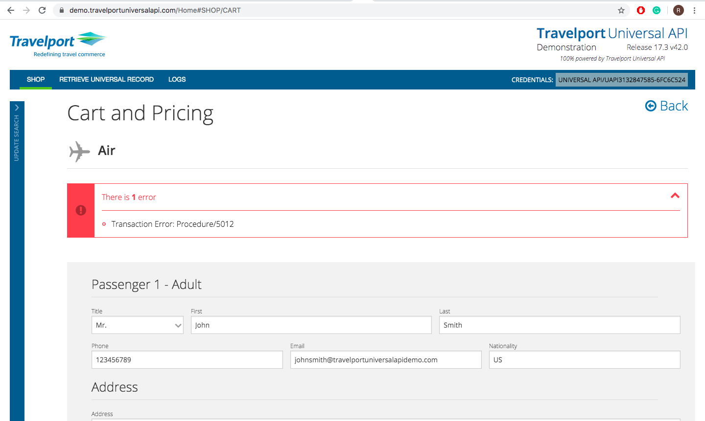 Issue with Pre Production Credentials · Issue #744 · Travelport/travelport-uapi-tutorial · GitHub