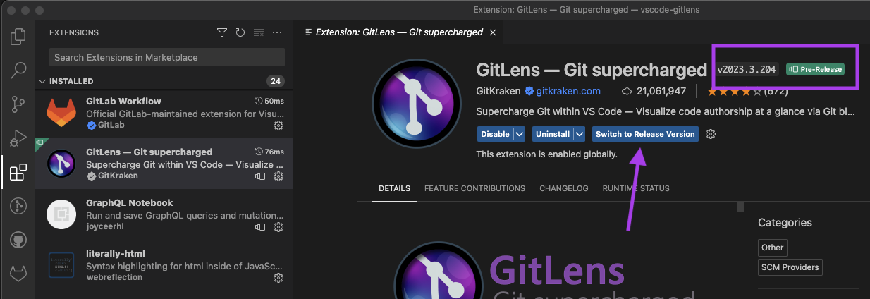 Expired Version · Issue 2531 · Gitkrakenvscode Gitlens · Github 