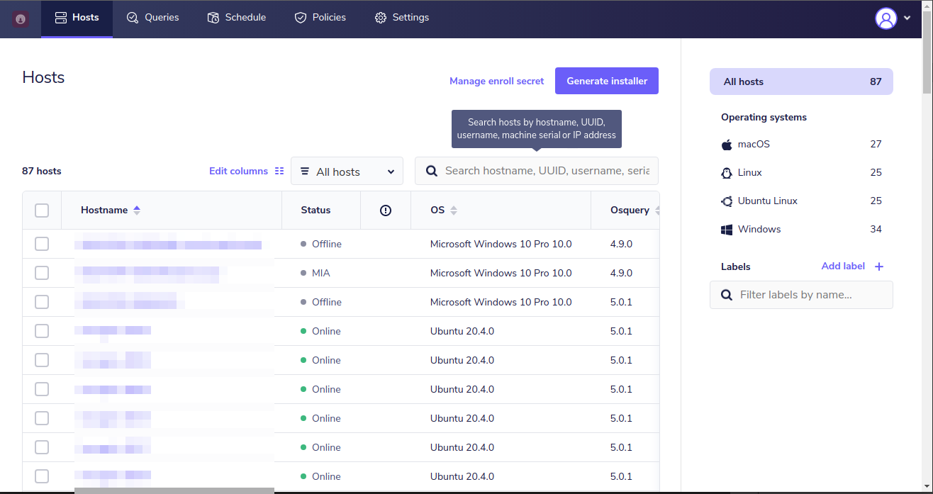 Host search improvement: Search hosts by username (system user) · Issue #3098 · fleetdm/fleet ...