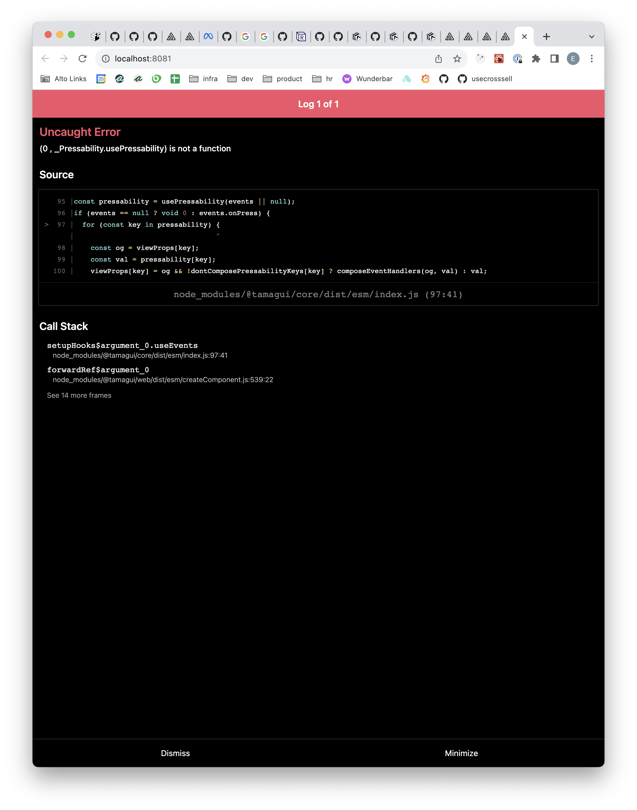 (0 , _Pressability.usePressability) is not a function · Issue #1498 · tamagui/tamagui · GitHub