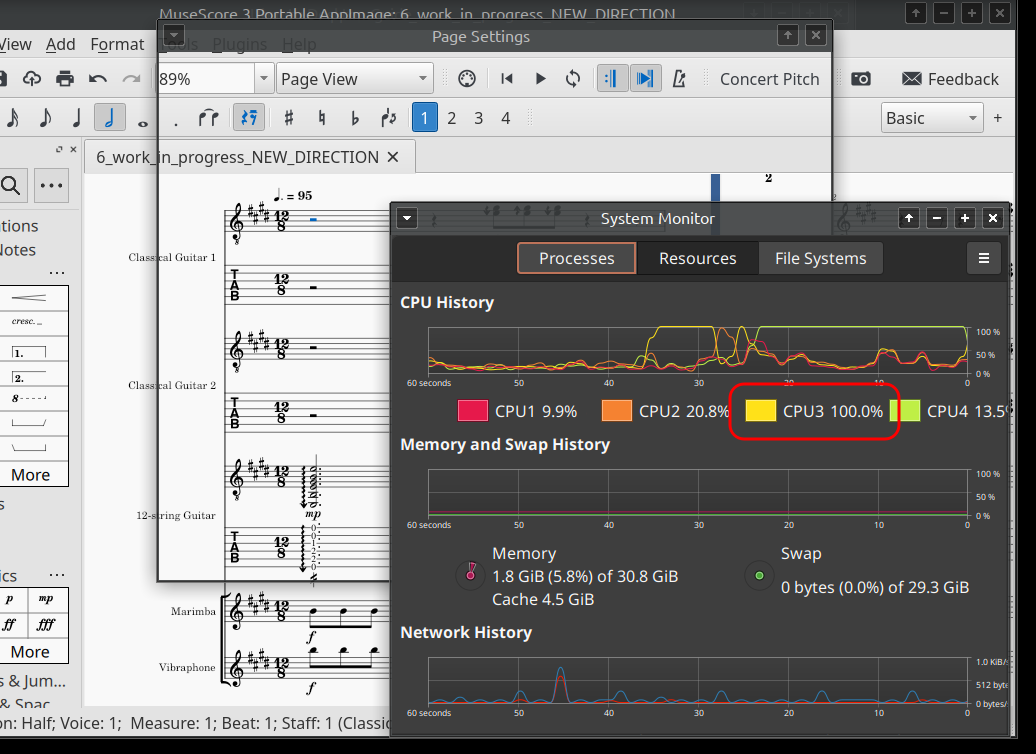 MS3.6.2 Format->Page settings freezes program for 100-110 seconds · Issue #16736 · musescore ...