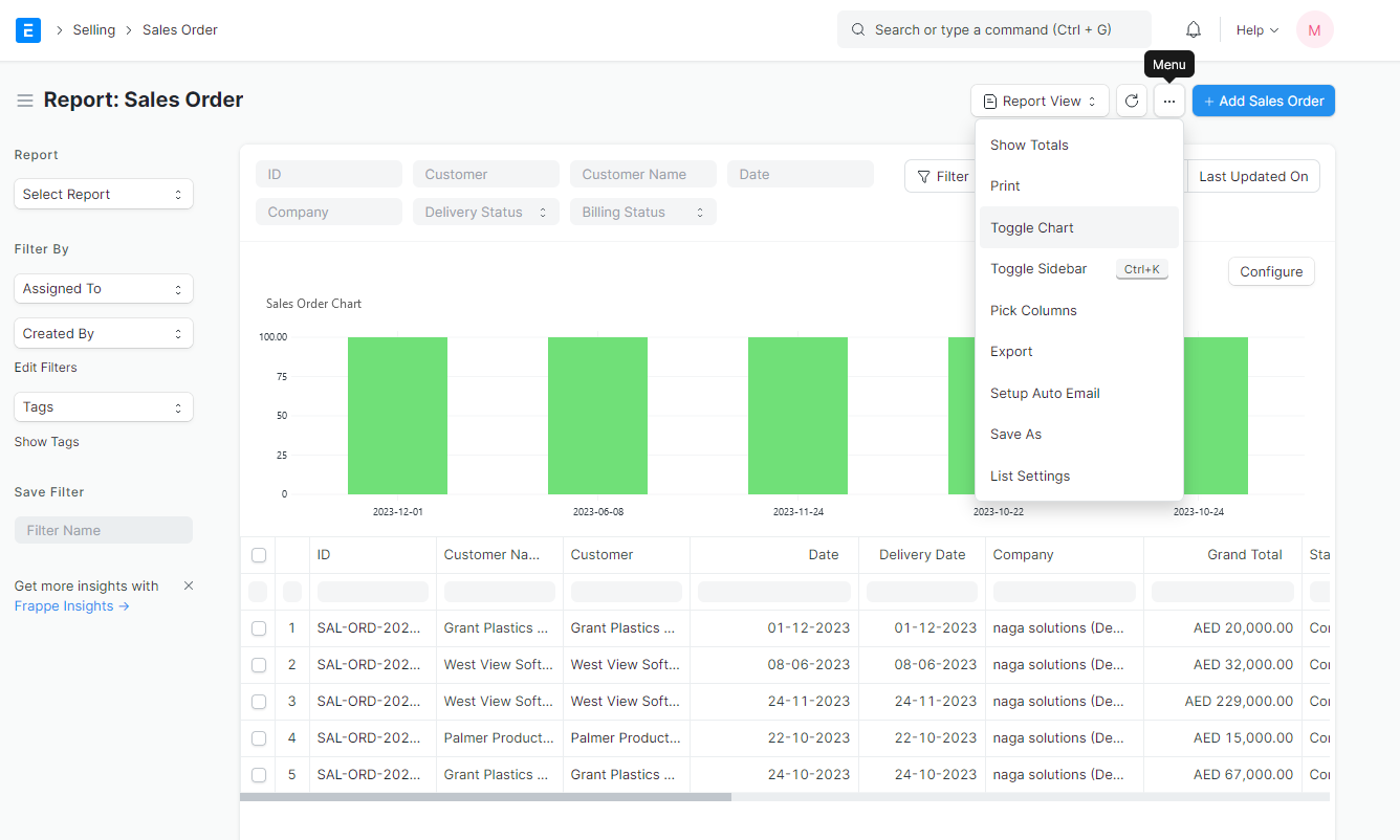 Configure "Toggle Chart" in reports · Issue #37341 · frappe/erpnext · GitHub