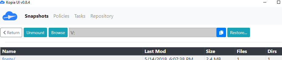 KopiaUI under win10 - mounting does not work in v0.8.4 · Issue #1044 · kopia/kopia · GitHub