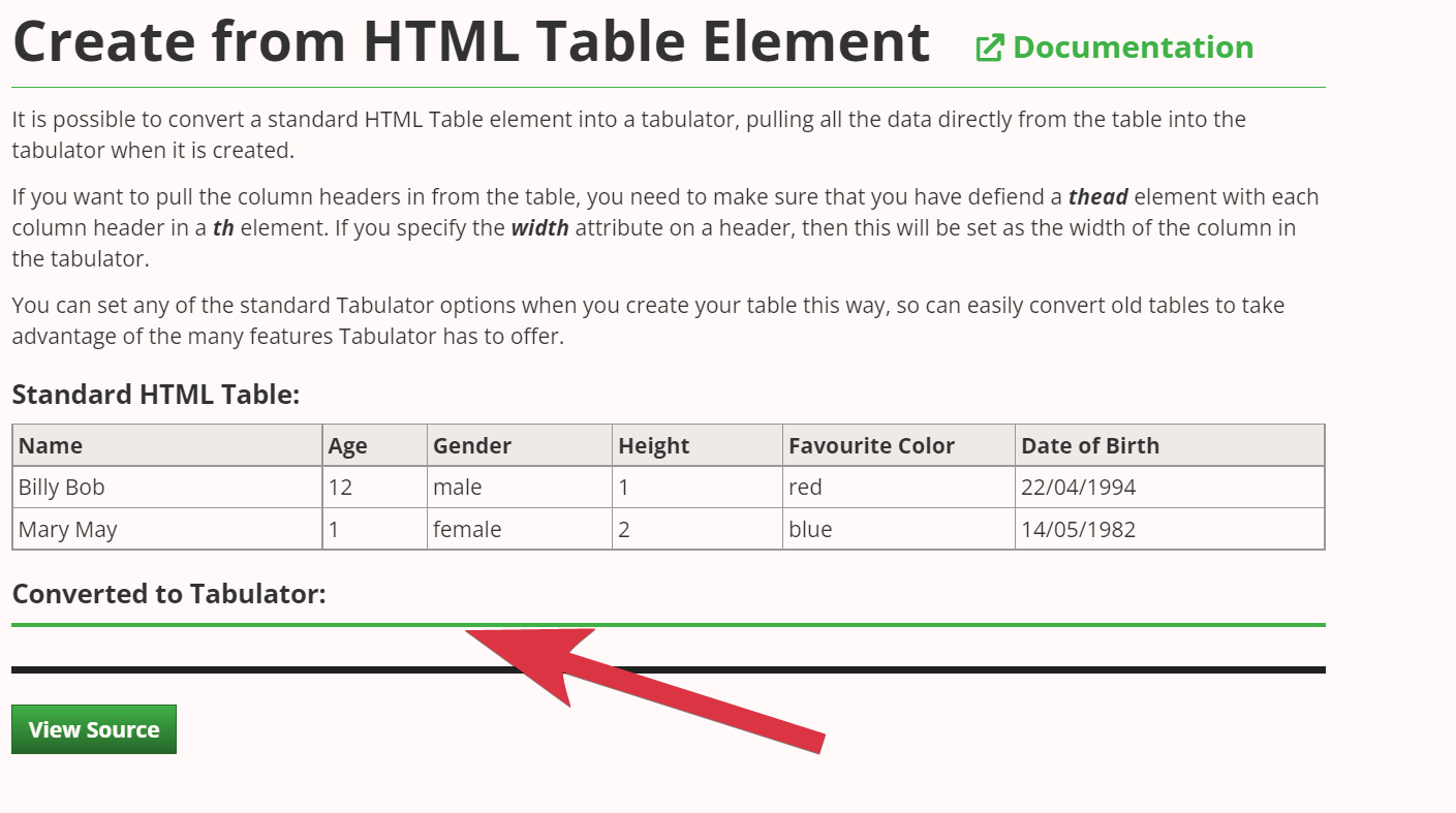 Create from HTML Table Element Broken (even broken in the current docs) · Issue #3427 ...