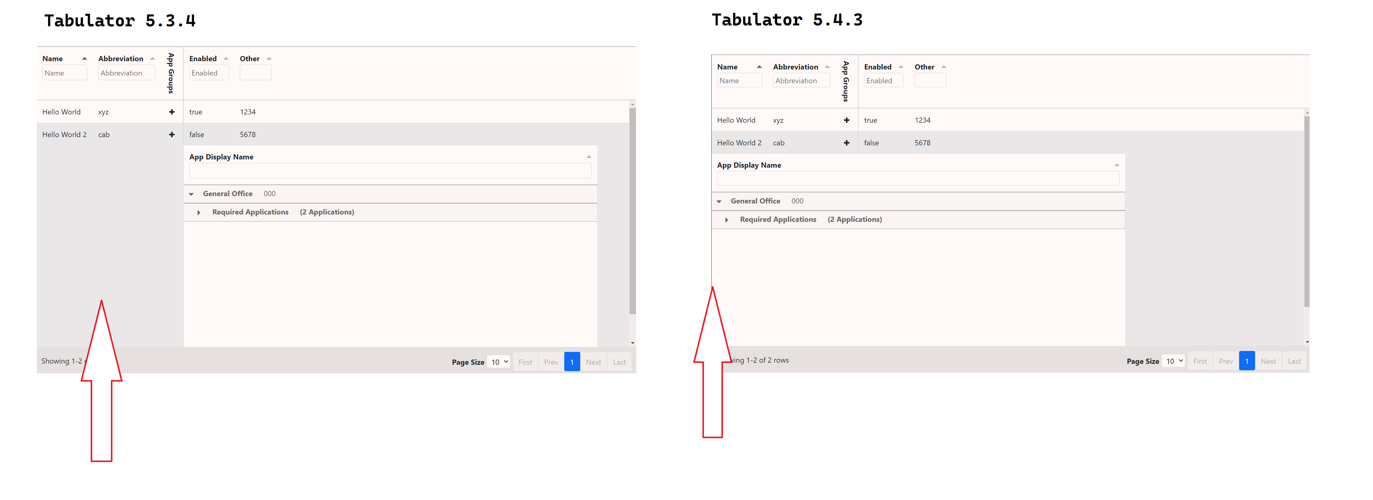 Tabulator rowFormatter (row.getElement().appendChild()) no longer respects fixed column. · Issue ...