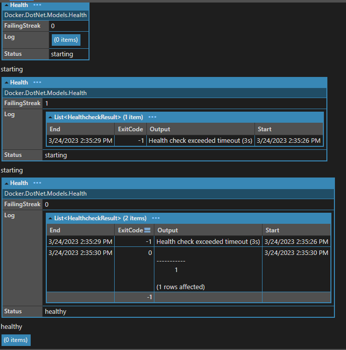Inspectcontainerasync Health Is Always Null · Issue 623 · Dotnetdockerdotnet · Github