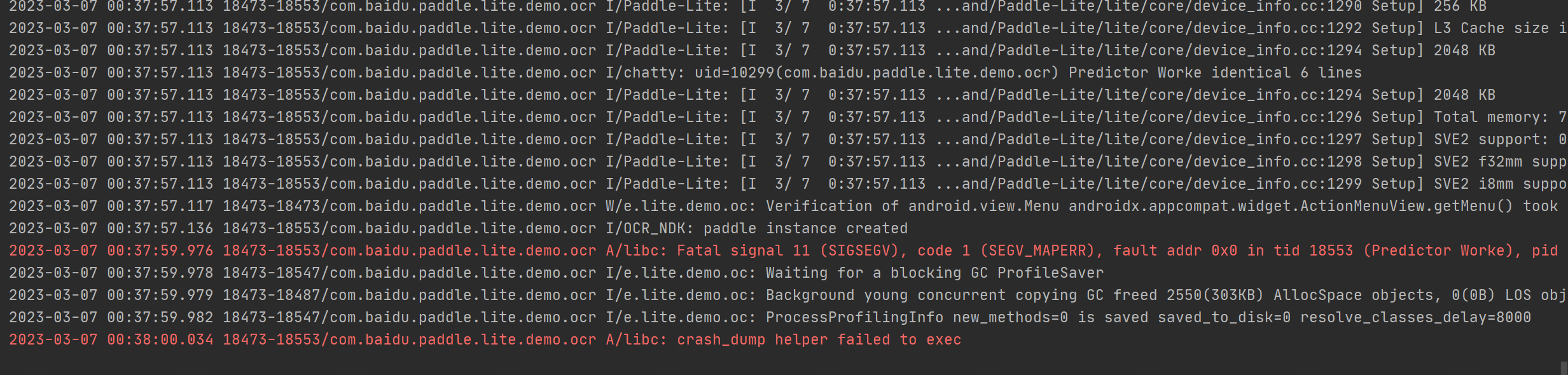 使用en_PP-OCRv3_xx优化后的模型在android手机上内存溢出 · Issue #10065 · PaddlePaddle/Paddle-Lite · GitHub