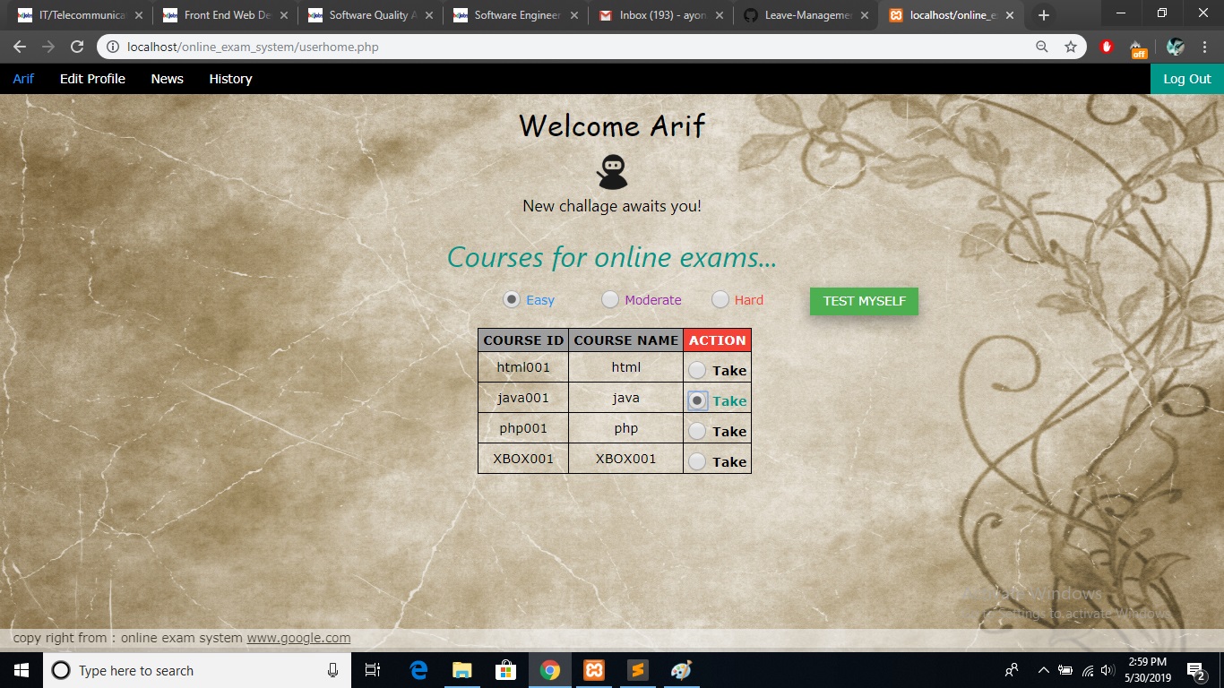 GitHub - BlackKnightZERO/Online-Examination-System: Web based system ...