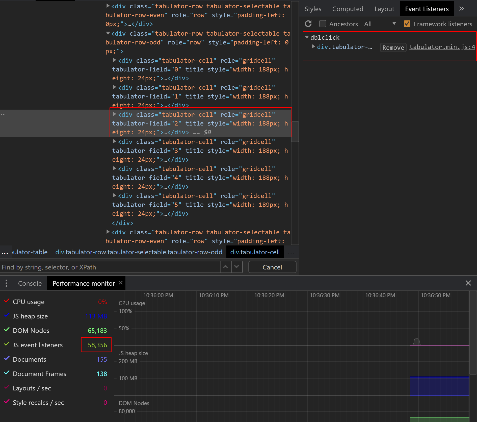 All cells always have an event handler for double click · Issue #3248 · olifolkerd/tabulator ...