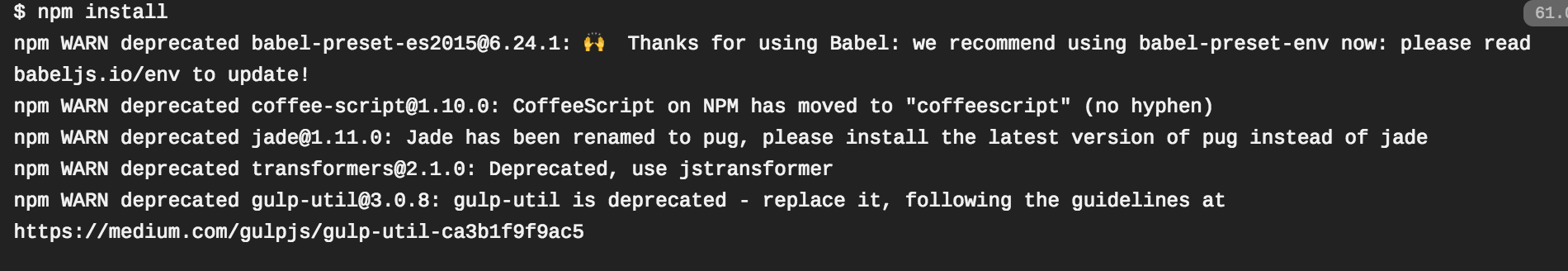 Fix Npm Install Warnings · Issue 182 · Esfiddleesfiddle · Github