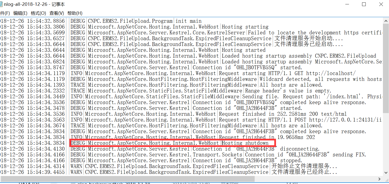 Why Does Aspnetcorehostinginternalwebhosthosting Shutdown After App Start · Issue 6123
