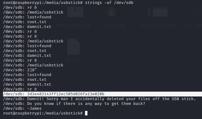GitHub - shumcheyy/HTB_Mirai: My writeups on how i got the root and users flags for Hack the Box ...