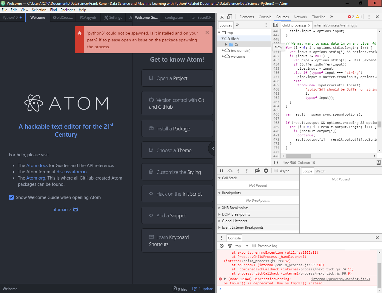 Python3 Could Not Be Spawned Is It Installed And On Your Path If So Please Open An Issue On 
