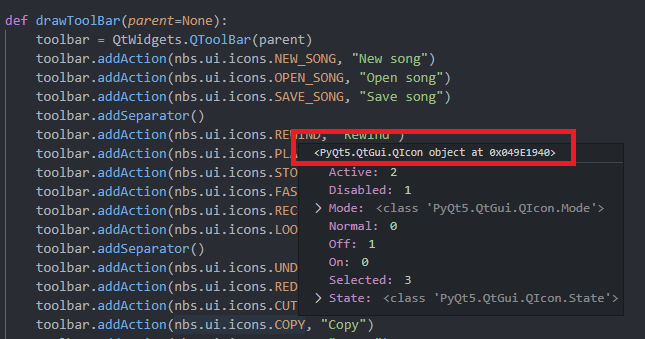 Replacing qta.icon() with a reference to a variable in another module ...