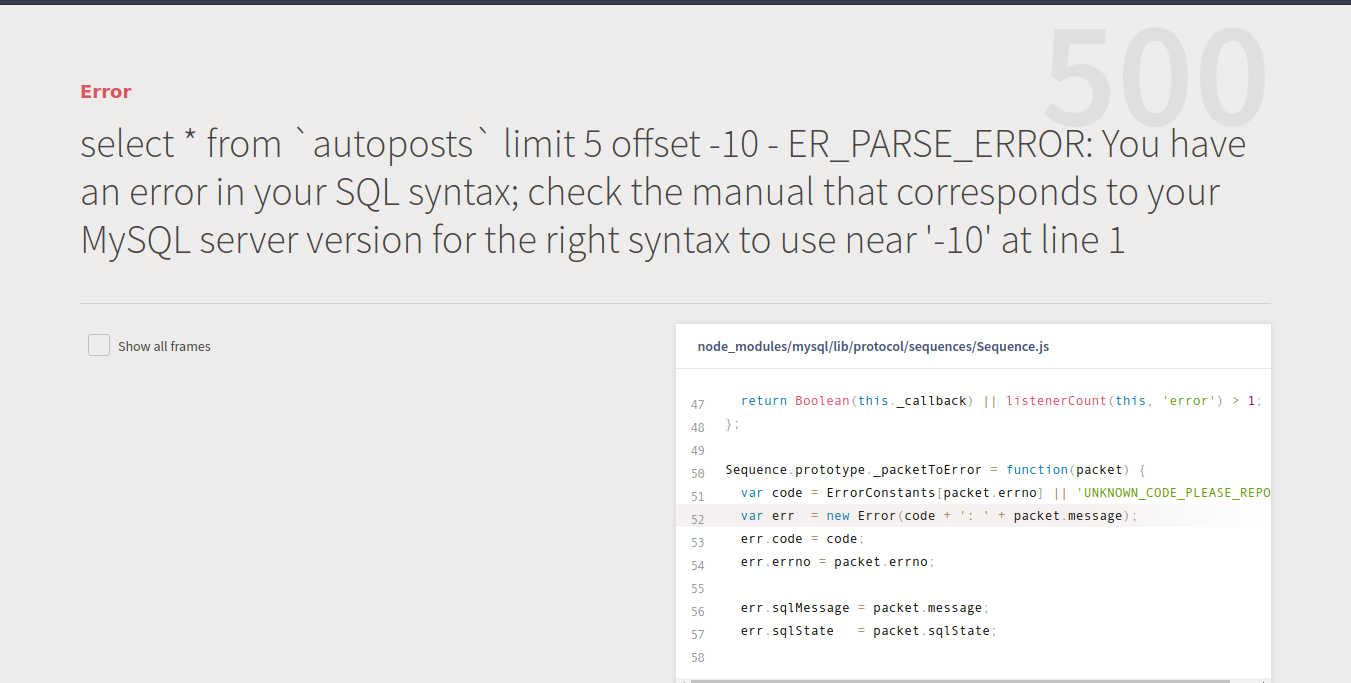 Sql Error On Lucid Pagination When Inserted Min Value Or Zero 0 · Issue 276 · Adonisjs Lucid