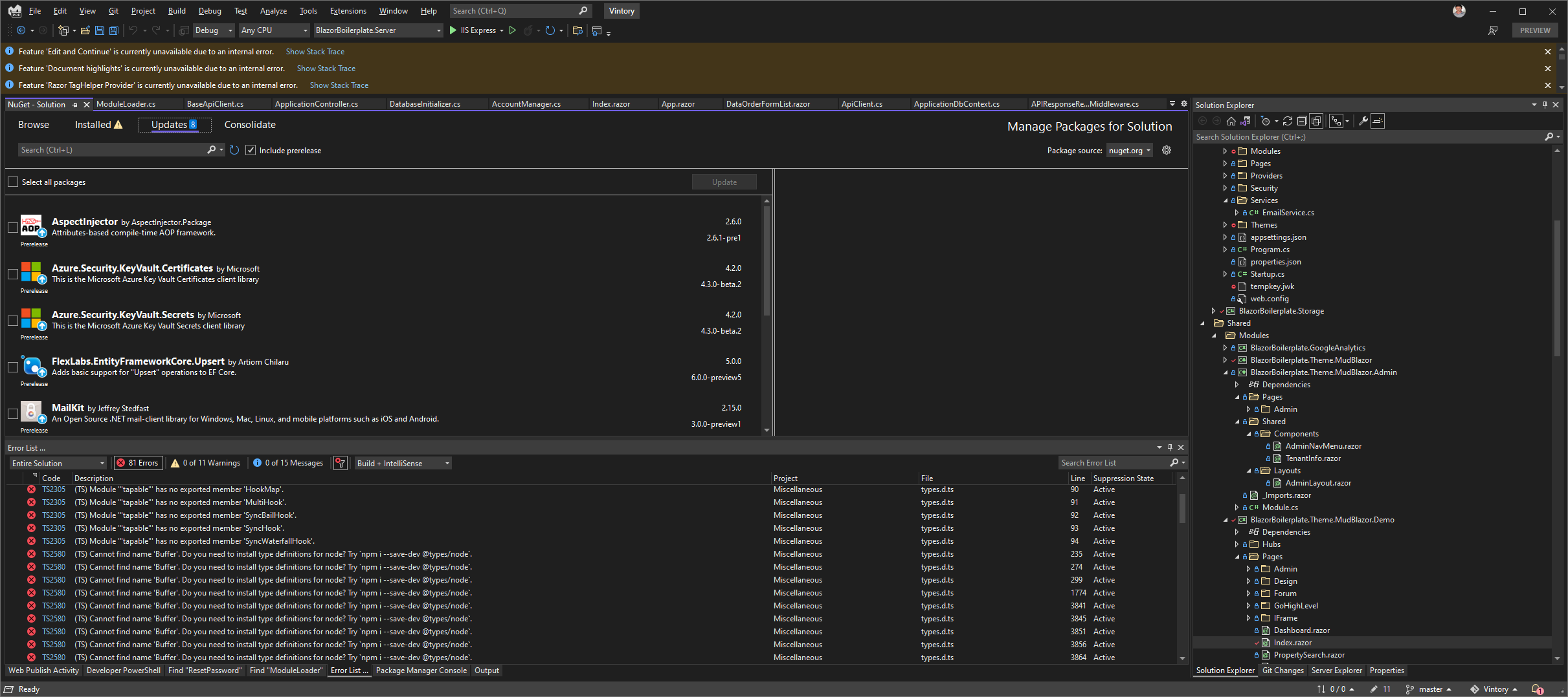 VS 2022 Preview 4 / 4.1 · Issue #682 · enkodellc/blazorboilerplate · GitHub