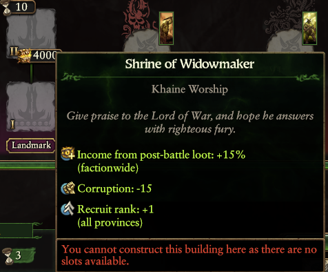 Daemonic Factions can build the Shrine of Khaine · Issue #465 · chadvandy/cbfm_wh3 · GitHub