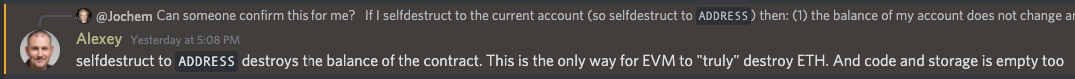Possible bug in SELFDESTRUCT · Issue #1122 · ethereumjs/ethereumjs-monorepo · GitHub