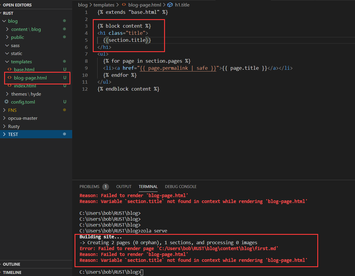 Variable `section.title` not found in context while rendering 'blog-page.html' · Issue #1071 ...
