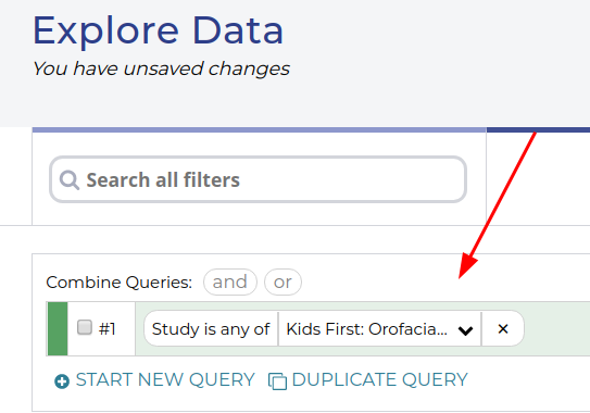 Dashboard clickable charts: create a new query in a new virtual study ...
