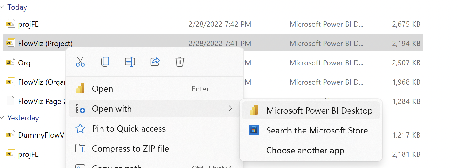 Unable To Open The Pbit File Flowviz Project For A Single Project
